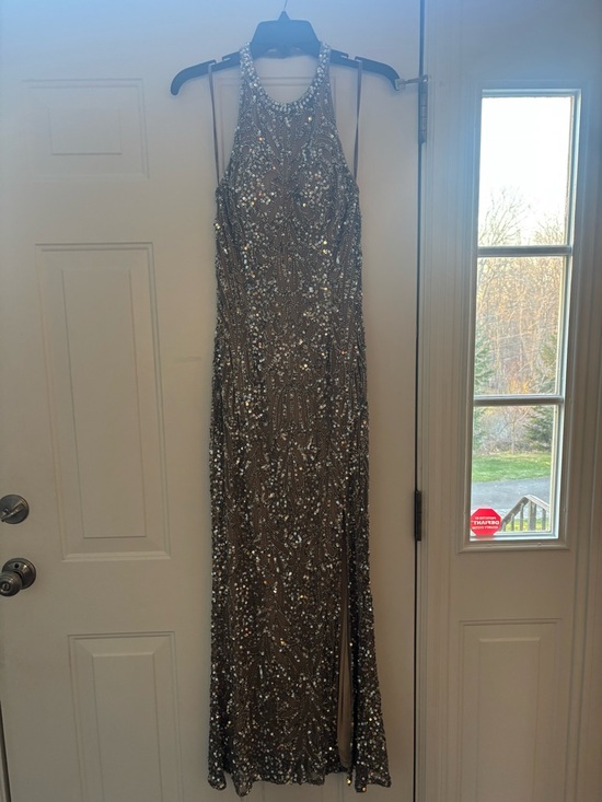 Scala | Dresses | Scala Silver Sequin Halter Prom Dress | Poshmark